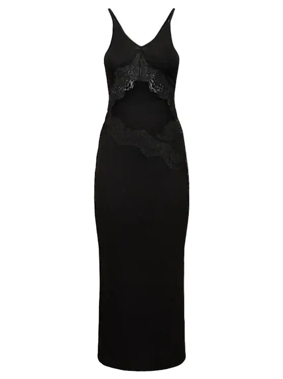 Christopher Esber Lace Ruffle Dress - Black