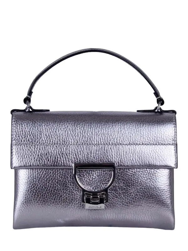 COCCINELLE Arlettis Metallic Leather Tote Bag - Gray