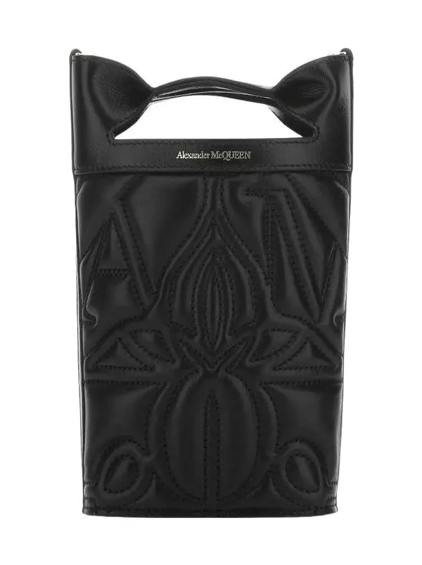 Alexander McQueen Logo Printed Bucket Bag - Black