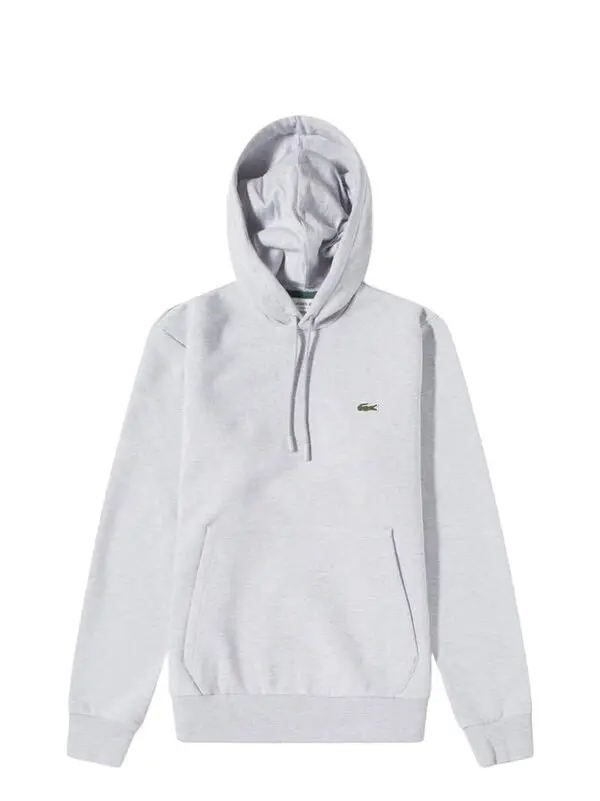 Lacoste Logo Embroidered Drawstring Hoodie - White