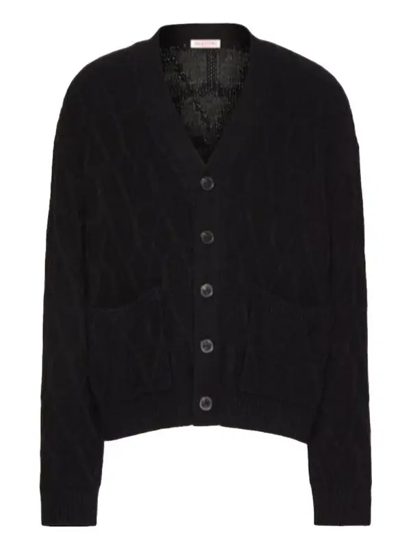 Valentino Garavani Toile Iconographe Buttoned Cardigan - Black