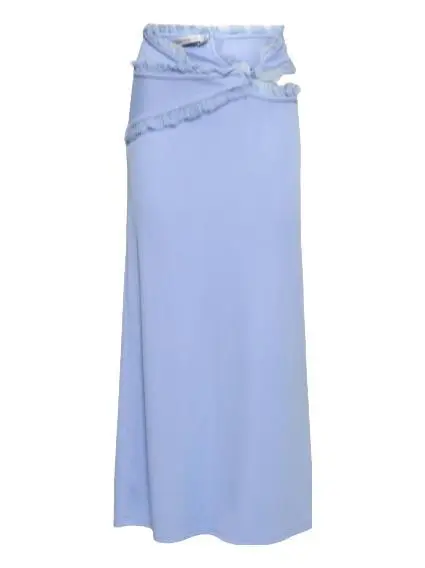 Christopher Esber Ruffle Trim Lace Skirt - Blue