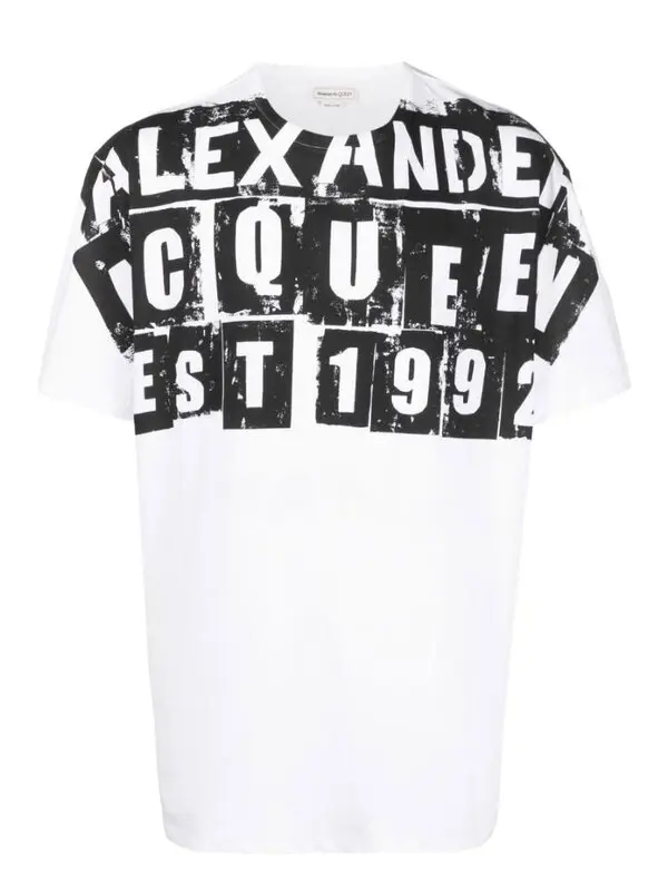 Alexander McQueen Logo Printed Crewneck T-shirt - Black
