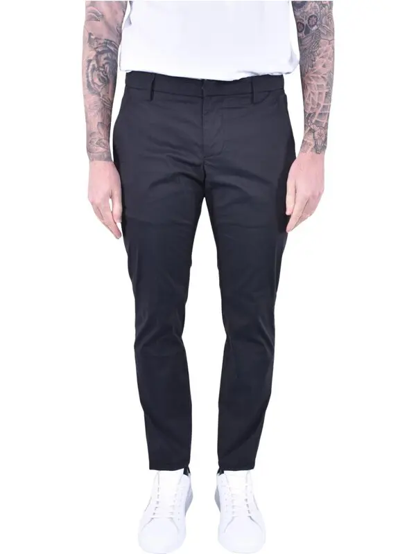 DONDUP Straight Leg Trousers - Black