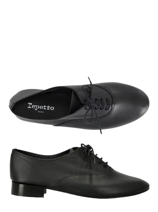 Repetto Round Toe Lace Up Oxfords - Black