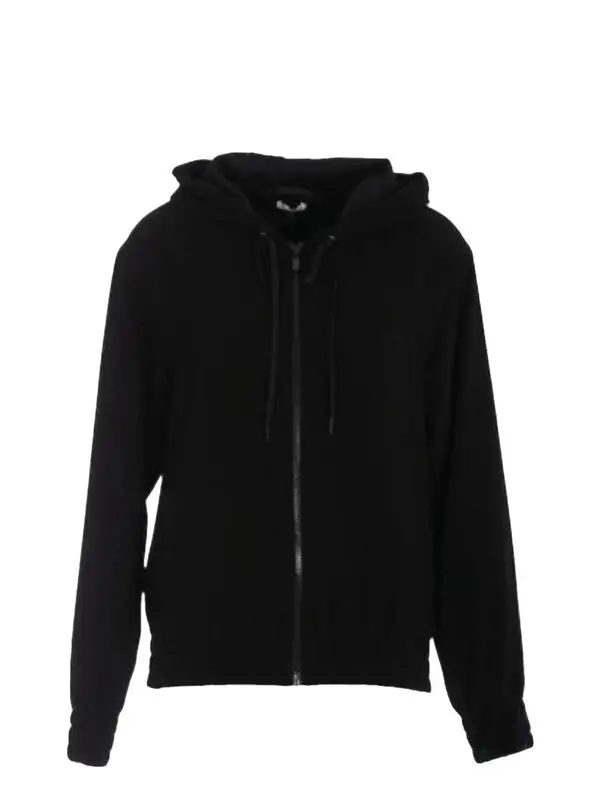 Miu Miu Logo Patch Cotton Hoodie - Black