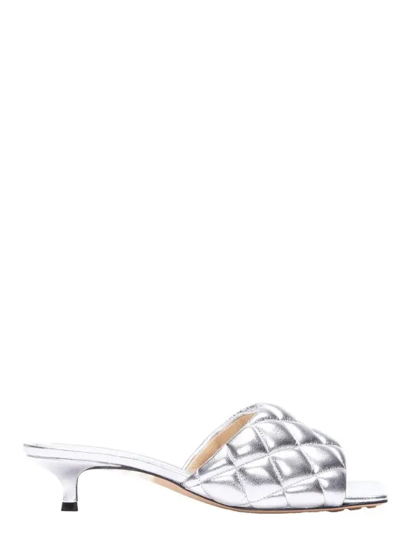 Bottega Veneta Padded Logo High-heeled Sandals - White