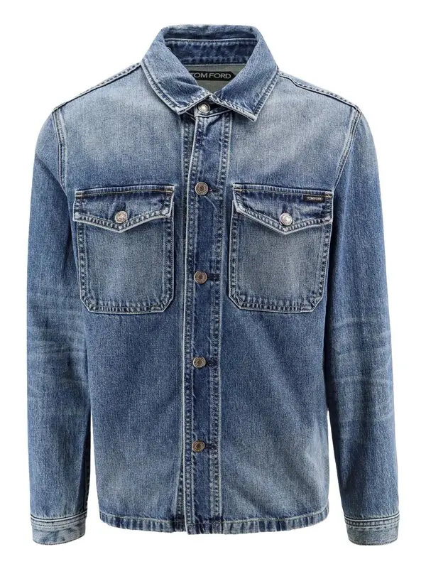 TOM FORD Denim Jacket With Flap Pockets - Blue