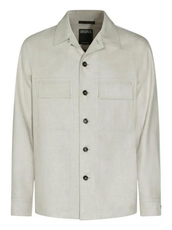 Zegna Button-up Overshirt - White