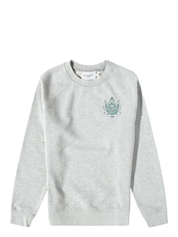 Maison Kitsuné Badge Crewneck Sweater - White