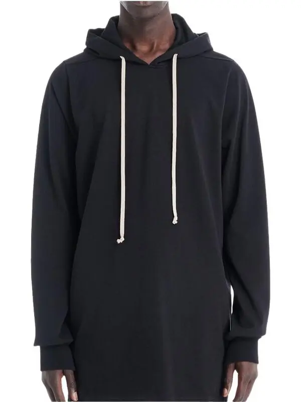 Rick Owens Longline Cotton Hoodie - Black