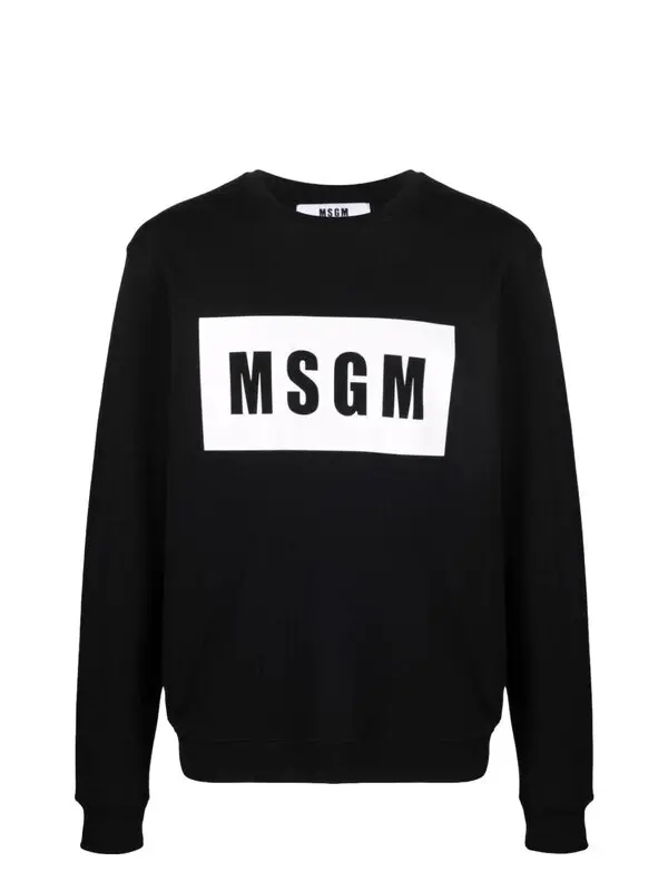 MSGM Logo-print Cotton Sweatshirt - Black