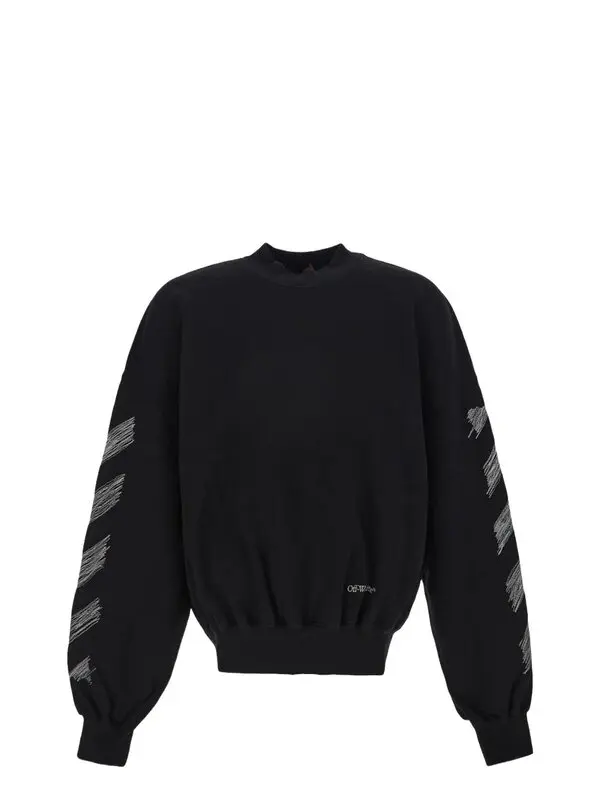 Off-White Logo Detailed Crewneck Sweatshirt - Black