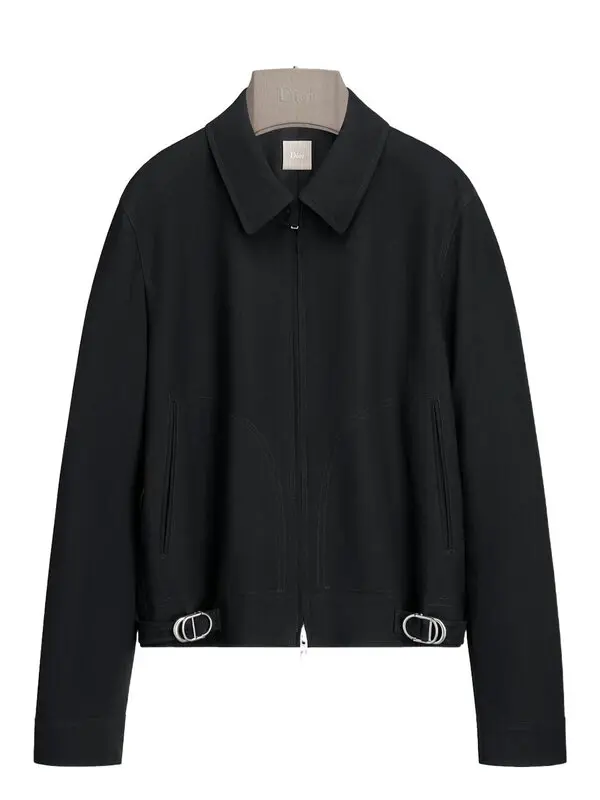 Dior Zip Jacket With Cd Buckle Details - Black