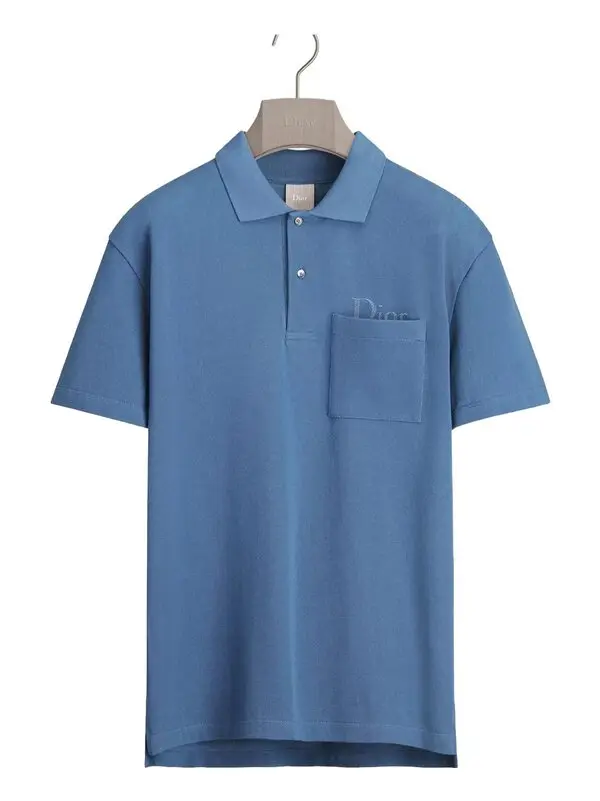 Dior Polo Shirt With Embroidery, Relaxed Fit - Blue