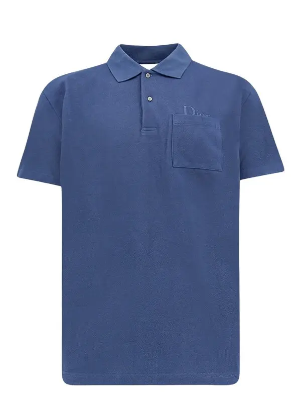 Dior Polo Shirt With Embroidery, Relaxed Fit - Blue