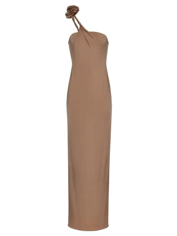 Magda Butrym Flower Embellished Maxi Dress - Brown