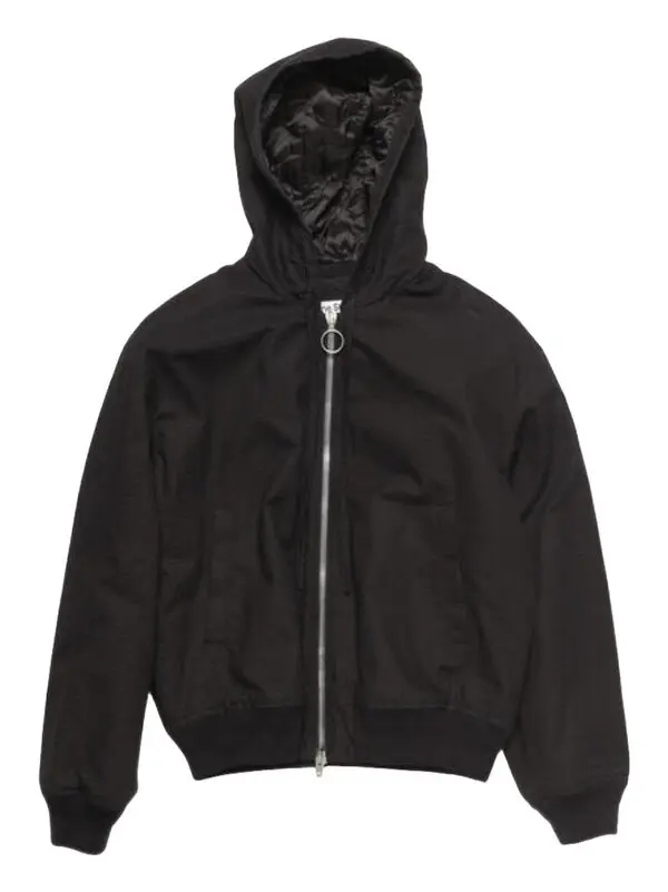 Acne Studios Cotton Hooded Jacket With Embroidered Logo - Black