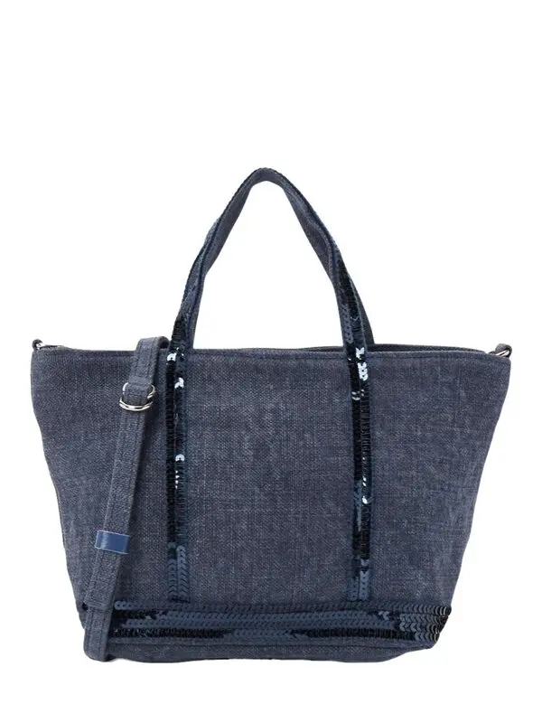 Vanessa Bruno Sequined Logo Shoulder Bag - Black
