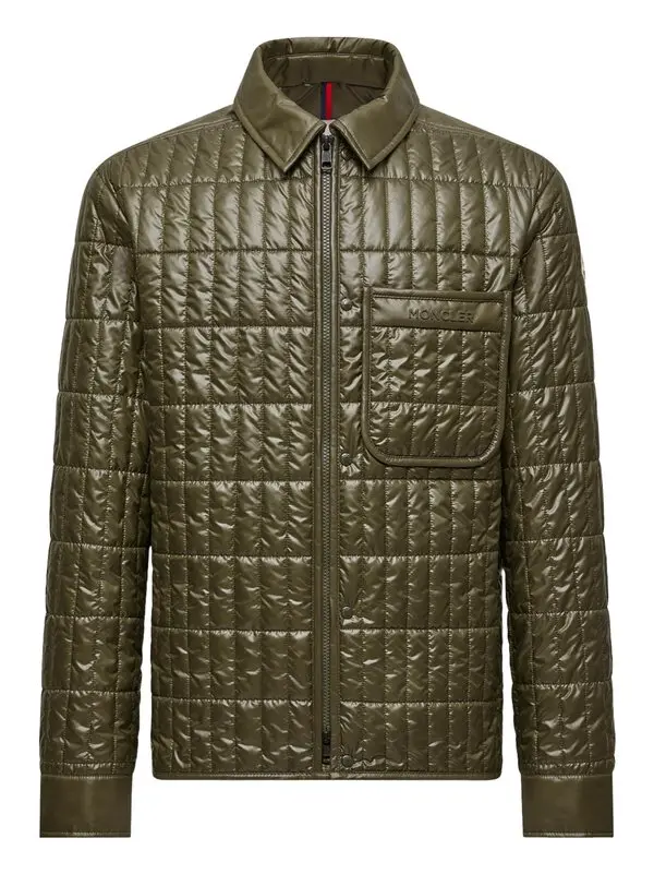 Moncler Madiere Quilted Shirt Jacket - Olive Green
