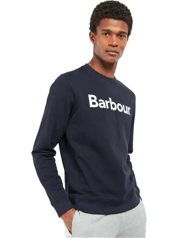 Barbour Long-sleeved Crew Neck Sweater With Logo - Black