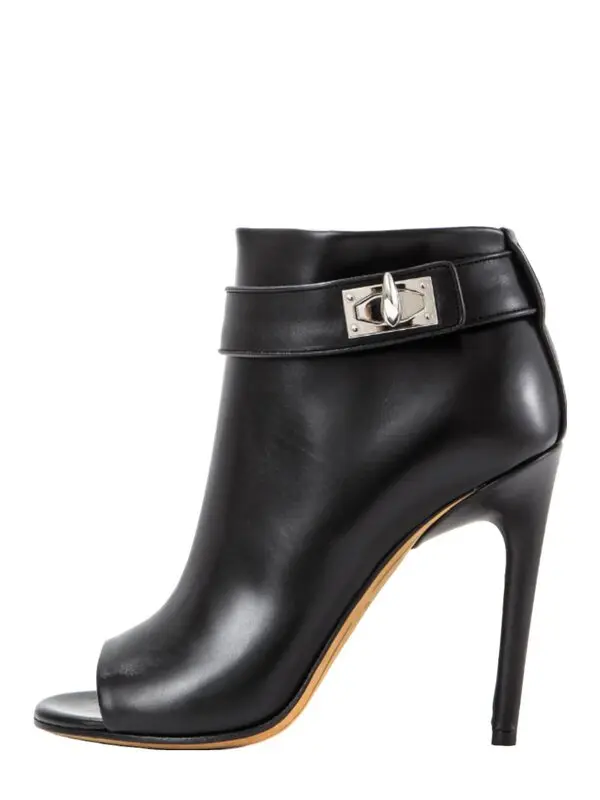 Givenchy Open-toe Stiletto Ankle Boots With Side Zipper - Black