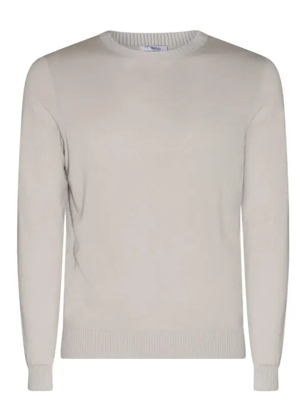 Malo Ribbed-trim Cotton Jumper - White