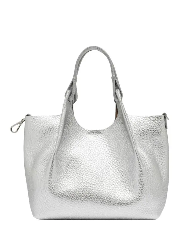 GIANNI CHIARINI Double-handled Shoulder Bag With Silver Hardware - White