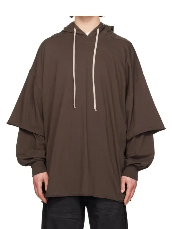 Rick Owens Long Sleeve Hooded Sweatshirt - Dark Gray