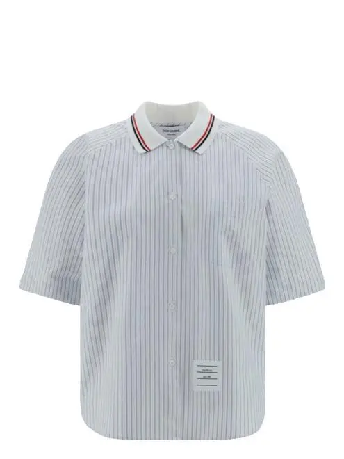 Thom Browne Striped Poplin Shirt - Gray