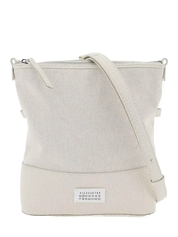 MAISON MARGIELA Panelled Design Zipped Crossbody Bag - Light Gray