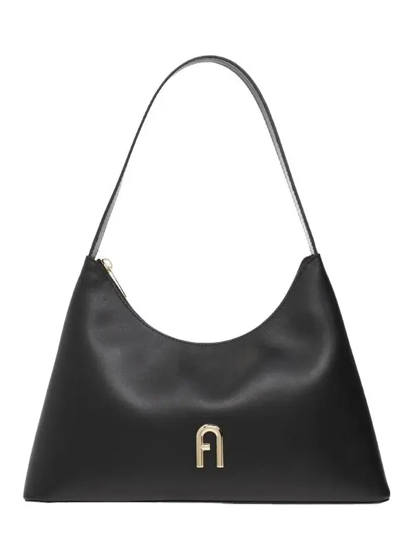 Furla Diamante Zipped Small Shoulder Bag - Black