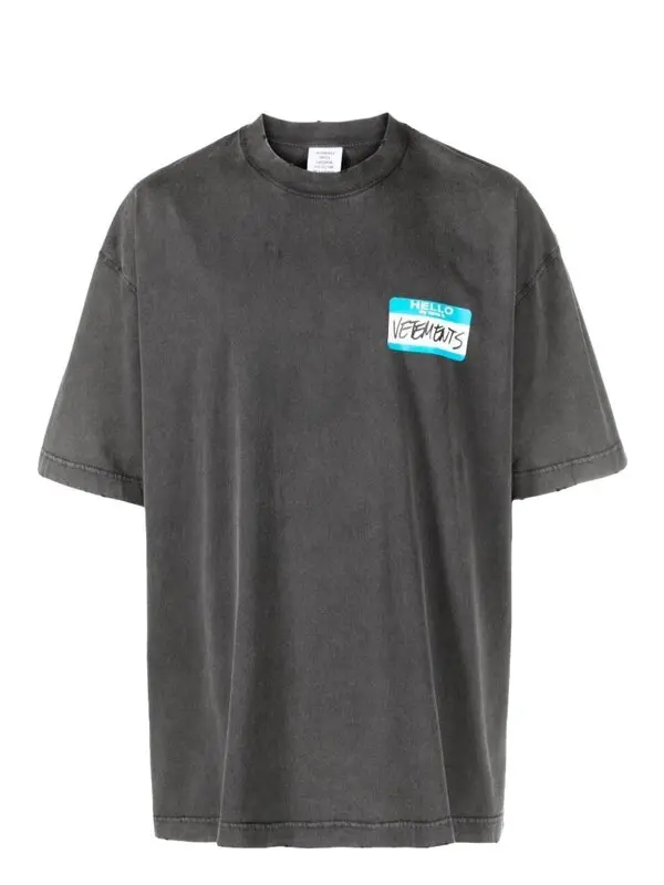 Vetements My Name Is Cotton T-shirt - Black