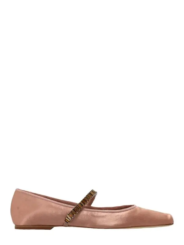 Tory Burch Ballet Flats With Embellished Straps - Brown
