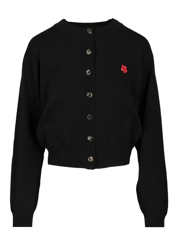 Kenzo Boke Flower Knitted Cardigan - Black