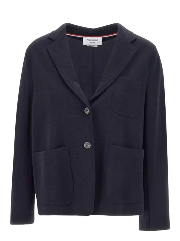 Thom Browne Single-breasted Patch Pocket Blazer - Navy Blue