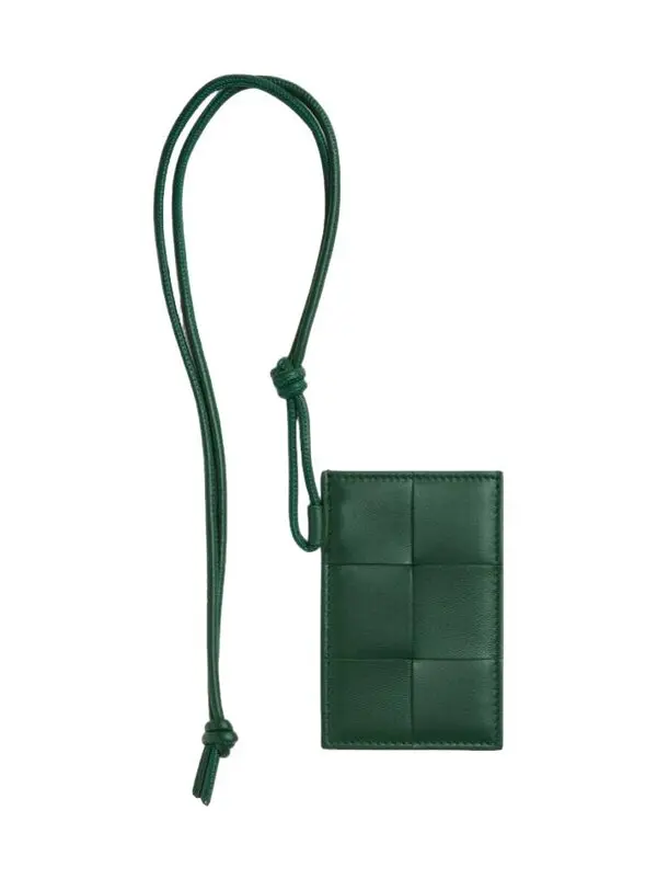 Bottega Veneta Card Holder With Lanyard - Green