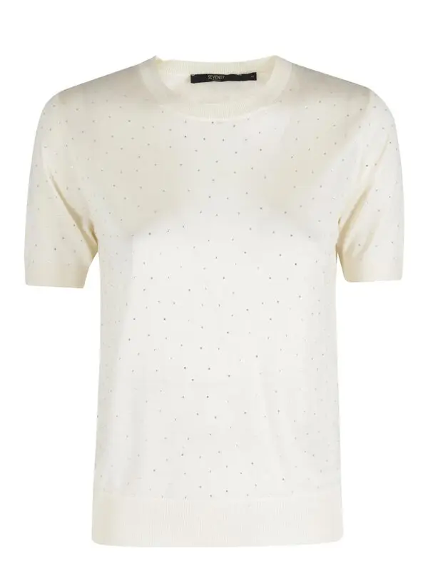 Seventy Embellished Crew Neck T-shirt - White