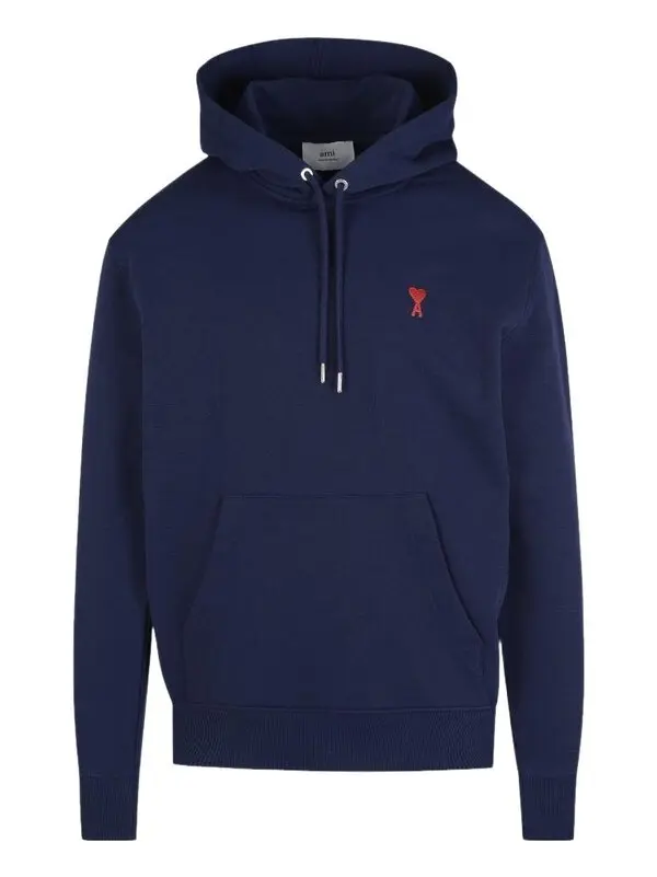 Ami De Coeur Drawstring Hoodie - Blue