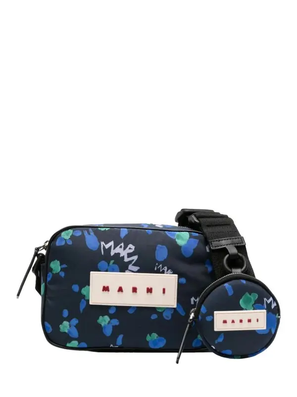 Marni Abstract Print Crossbody Bag - Black