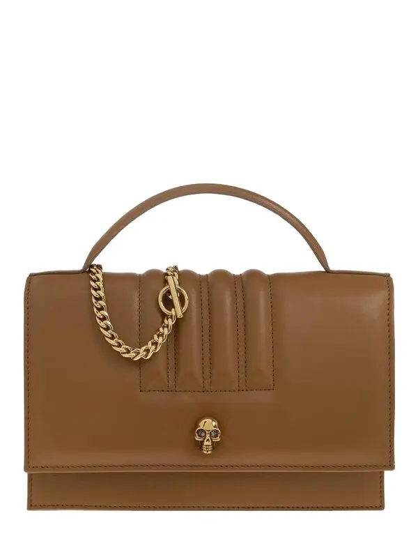Alexander McQueen Skull Detail Leather Tote Bag - Brown