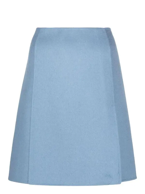 P.a.r.o.s.h High-waist Wool Skirt With Front Slit - Blue