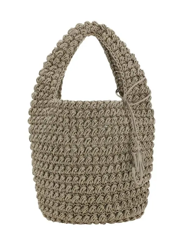 J.W.ANDERSON Jw Anderson Logo Charm Popcorn Large Basket Bag - Nude