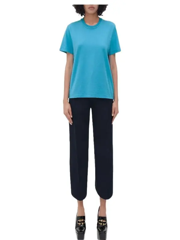 Bottega Veneta Plain Knitted Cotton T-shirt - Black