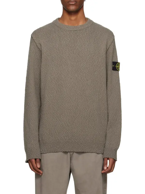 Stone Island Textured Knitted Sweater - Dove-grey