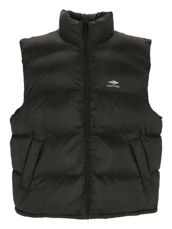 Balenciaga 3b Sports Icon Puffer Vest - Black