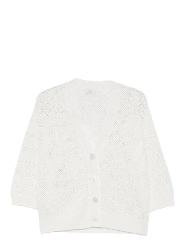 Peserico V-neck Buttoned Cardigan - White