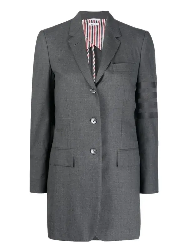 Thom Browne 4-bar Stripe Wool Blazer - Dark Gray