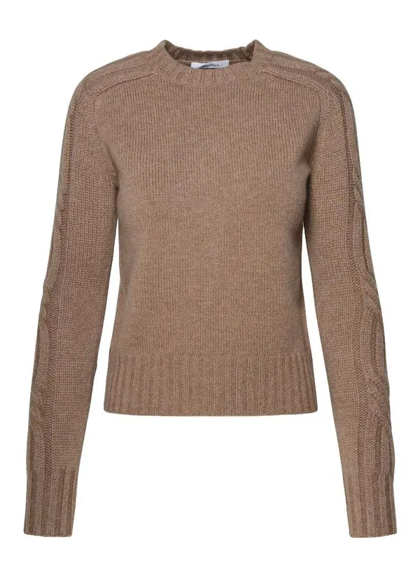 Max Mara Round Neck Long Sleeve Sweater - Brown