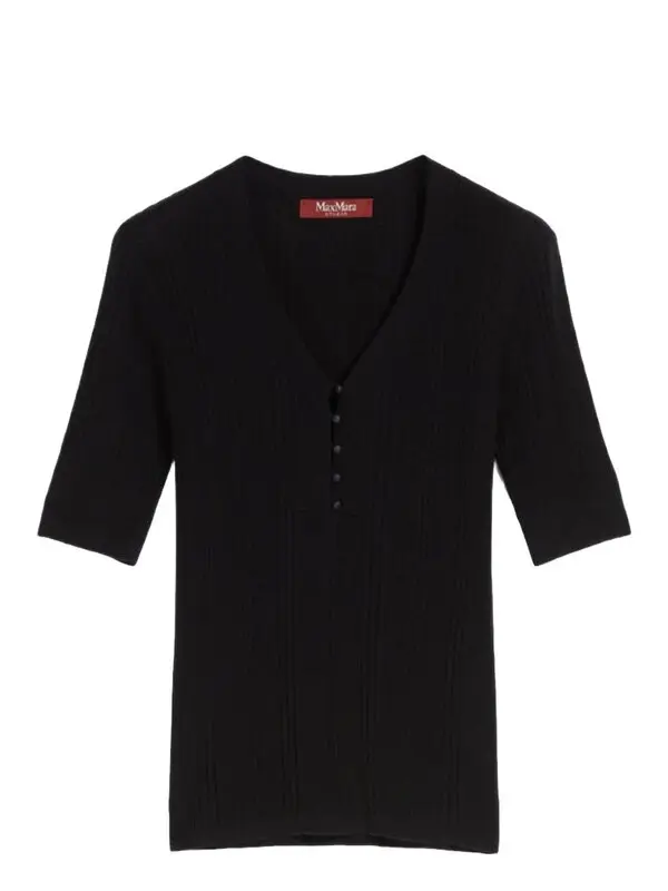 Max Mara Rib-knitted Silk Blend Sweater - Black